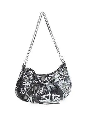 Balenciaga Le Cagole Mini Bag With Chain Graffiti