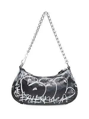 Balenciaga Le Cagole Mini Bag With Chain Graffiti