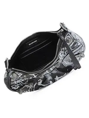 Balenciaga Le Cagole Mini Bag With Chain Graffiti