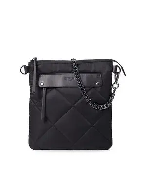 Mz Wallace Women's Madison Quilted Flat Crossbody Bag - Black - Black