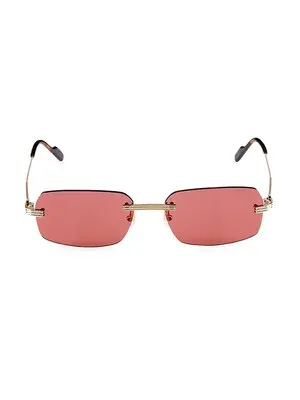 Cartier Core Range 58mm Rectangular Sunglasses Gold Red