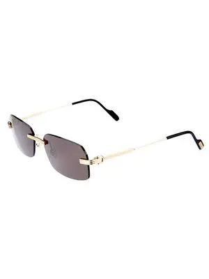 Cartier Core Range 58mm Rectangular Sunglasses Platinum