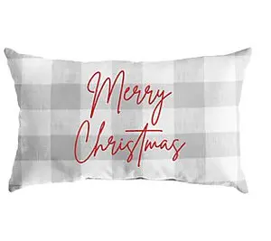 SORRA HOME Merry Christmas' Embroidered 13' X 20' Pillow - One-color