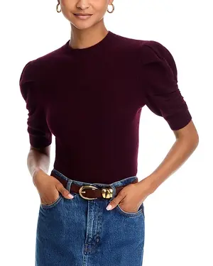 FRAME Ruched Puff Sleeve Sweater