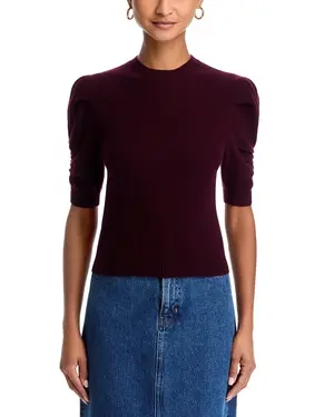 FRAME Ruched Puff Sleeve Sweater