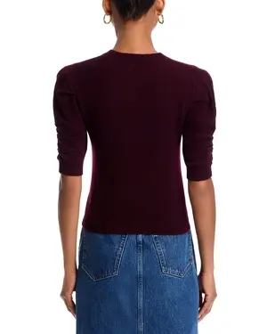 FRAME Ruched Puff Sleeve Sweater