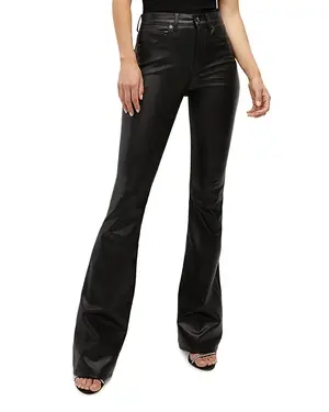 Veronica Beard Beverly High Rise Faux Leather Flare Jeans