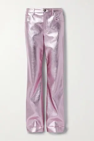 ALIX NYC Jay Metallic Vegan Leather Straight-leg Pants