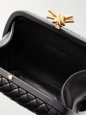 Bottega Veneta Knot Padded Intrecciato Leather Clutch - Black