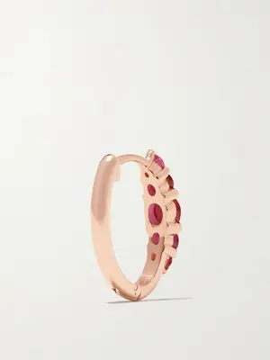 Ileana Makri Rivulet Medium 18-karat Rose Gold Ruby Hoop Earrings - Red