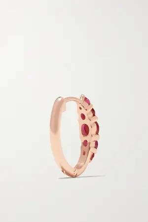 Ileana Makri Rivulet Medium 18-karat Rose Gold Ruby Hoop Earrings