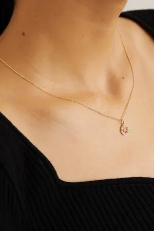 SYDNEY EVAN Starburst Horseshoe Diamond Necklace