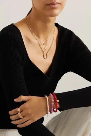 SYDNEY EVAN Starburst Horseshoe Diamond Necklace