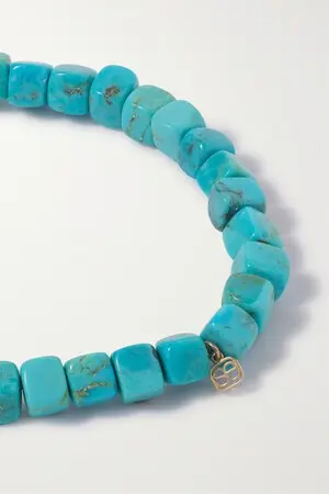SYDNEY EVAN Eye 14-karat Gold Turquoise Bracelet