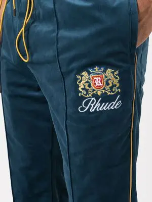 Rhude Embroidered Velvet Track Pants