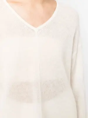 Goen.j V-neck Knitted Sweater - White