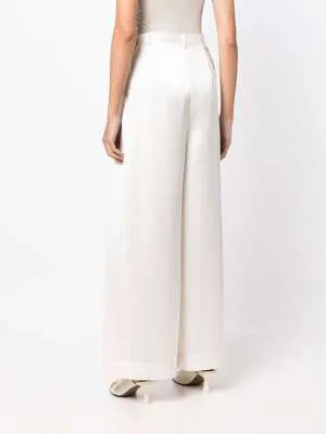 Goen.j Pleated Wide Leg Trousers - White