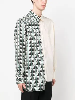 LANVIN Patchwork Geometric Print Shirt