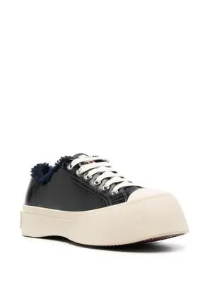Marni Almond-toe Lace-up Sneakers - Black