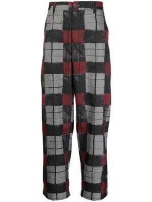 4SDESIGNS Check-print Cropped Trousers
