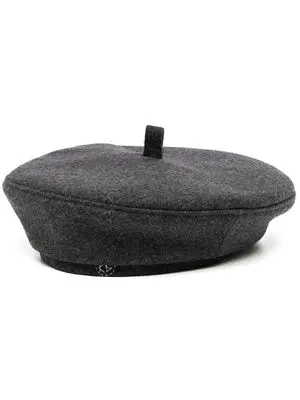Ruslan Baginskiy Embroidered Logo Beret - Grey