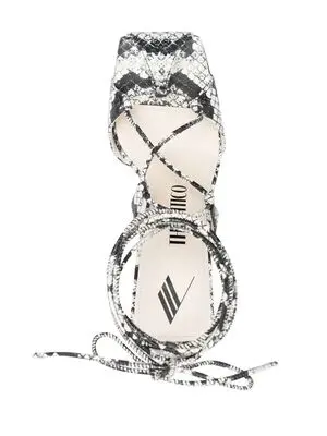 Attico Adele 105mm Snakeskin-print Sandals - Black