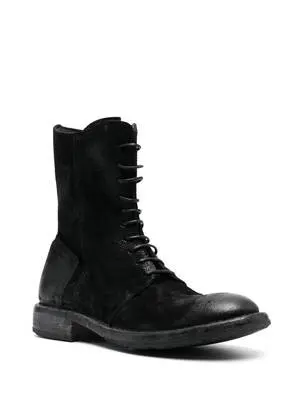Moma Worn-effect Leather Boots - Black