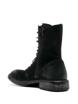 Moma Worn-effect Leather Boots - Black