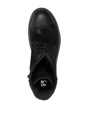 Moma Worn-effect Leather Boots - Black