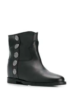 VIA ROMA 15 Studded Leather Ankle Boots