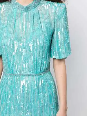 Jenny Packham Sequin-embellished Floor-length Dress