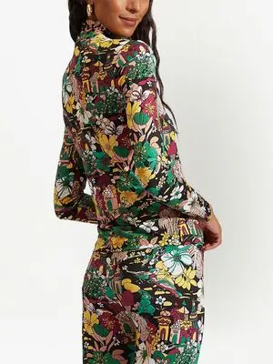 La DoubleJ Floral Print Turtleneck Jersey