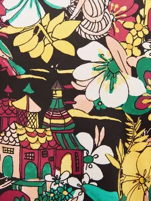 La DoubleJ Floral Print Turtleneck Jersey