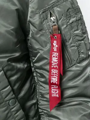 Alpha Industries Zipped Up Bomber Jacket - Green