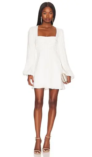 for love and lemons bijoux moire mini dress For Love & Lemons Beatrice Mini Dress - White