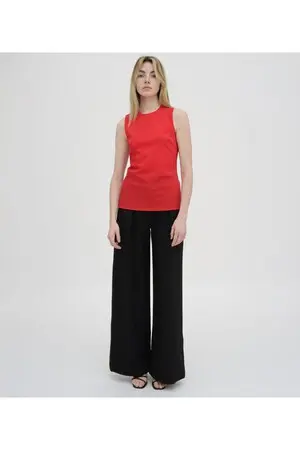 Rosetta Getty Wide Leg Pleat Front Pant