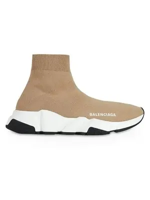 Balenciaga Women's Speed Sneaker - Beige White Black  - Beige White Black