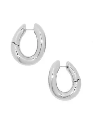 Balenciaga Loop Earrings Shiny Silver