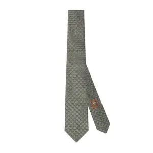 Gucci GG Silk Jacquard Neck Tie Green