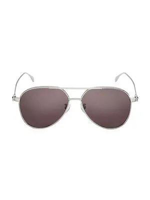 Alexander McQueen Men's Plastic 143MM Aviator Sunglasses - Ruthenium - Ruthenium - Ruthenium