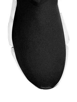 Balenciaga Speed 2.0 Recycled Knit Sneakers With Bicolor Sole - Black White