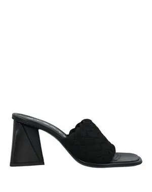 STRATEGIA Textile Slide Sandals - Black