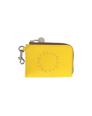 Stella McCartney Woman Cardholder Blush Size - Textile Fibers Yellow