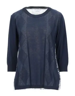 BALLANTYNE Intarsia-knit Sweater - Dark Blue
