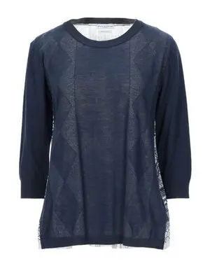 BALLANTYNE Intarsia-knit Sweater - Dark Blue
