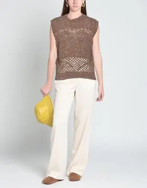 EVEN IF Knitted Sleeveless Top - Camel