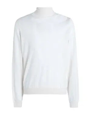 BOSS Turtleneck Virgin Wool Sweater - White