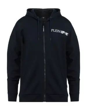 PLEIN SPORT Fleece Sweatshirt With Metallic Print - Blue