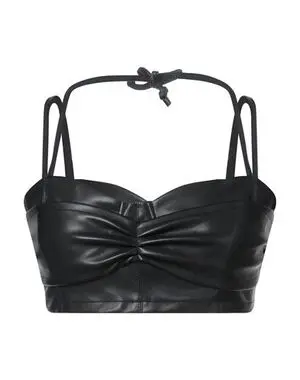 THEMOIRE Coated Crop Top Black