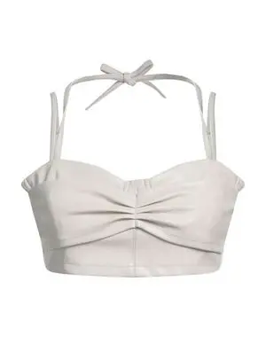 THEMOIRE Coated Crop Top White